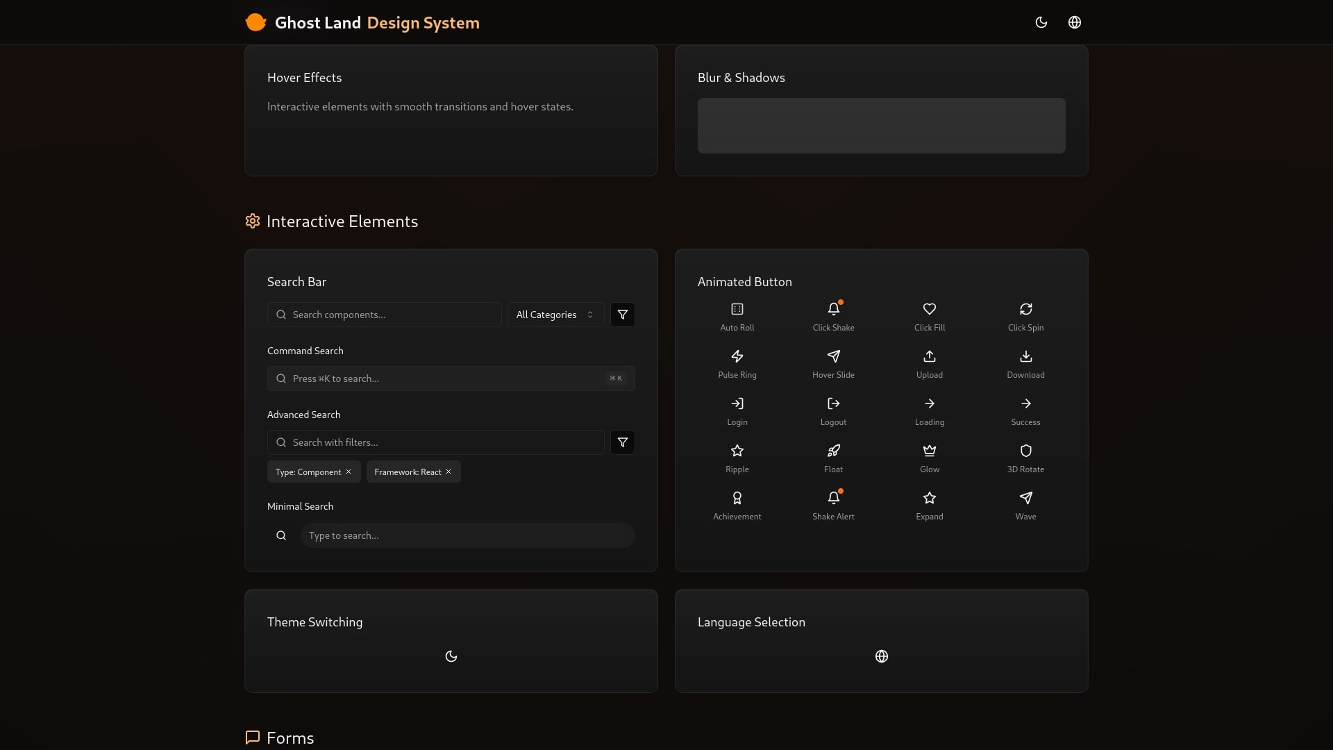 Ghost Land Design System Demo